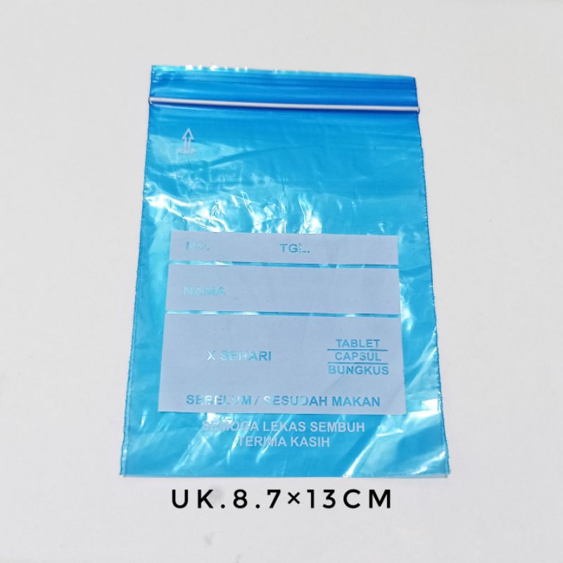 Jual Plastik Klip Obat Apotek Ukuran 5×8/7×10/8.7×13/10×15 Warna Biru ...
