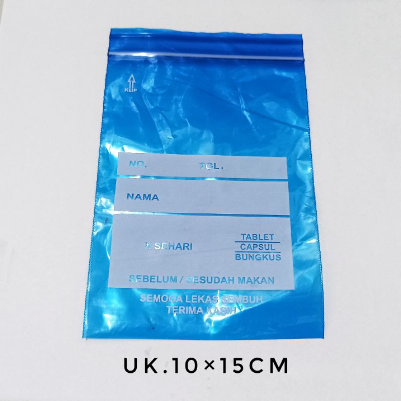 Jual Plastik Klip Obat Apotek Ukuran 5×8/7×10/8.7×13/10×15 Warna Biru ...