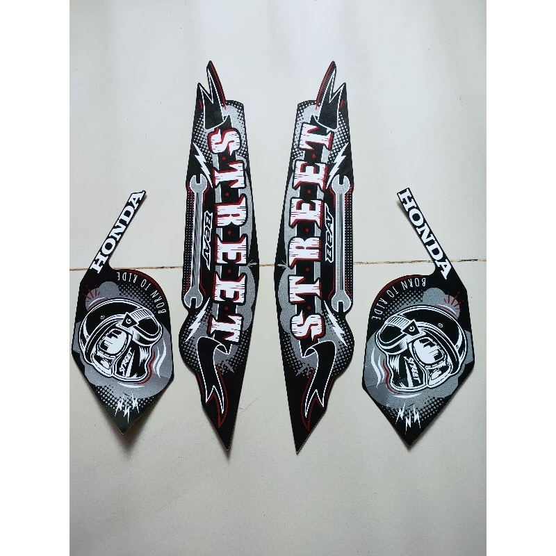 Jual stiker striping honda beat street 2023 hitam lis body standar ...