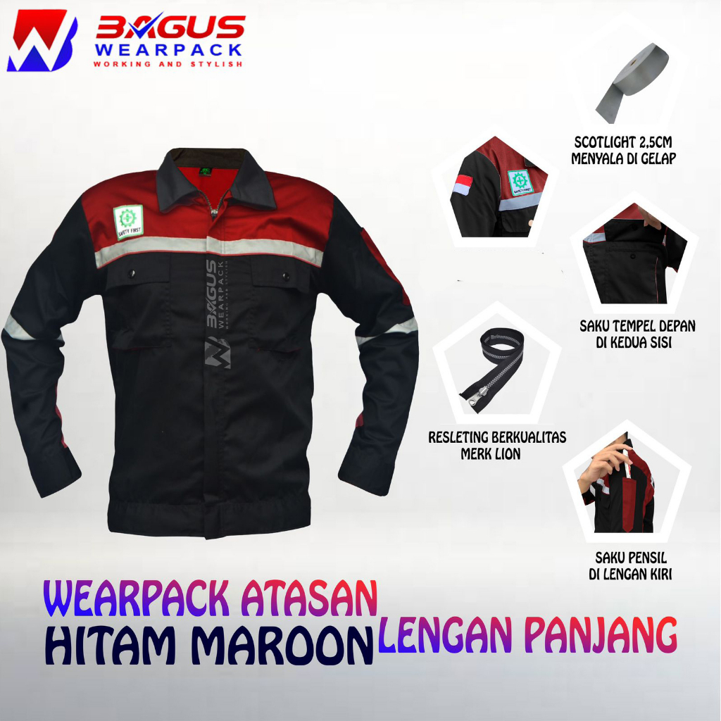 Jual Wearpack Atasan Werpak Kerja Baju Kerja Pria Lengan Panjang ...