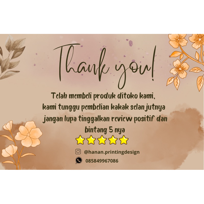 Jual Thank you card / Thank you card costum / kartu ucapan | Shopee ...