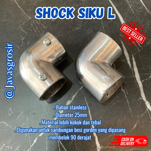 Jual Shock Siku L Shock Siku Sambungan Pipa Bulat Tiang Gorden | Shopee ...