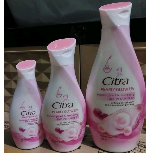 Jual Citra Hand Body Lotion Pearly White Glow UV 60 ml | 110 ml | 210 ml | Shopee Indonesia