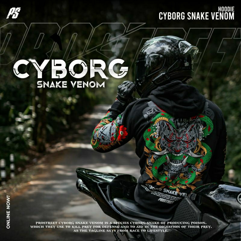 Jual HOODIE MOTOR PROSTREET CYBORG SNAKE VENOM | Shopee Indonesia