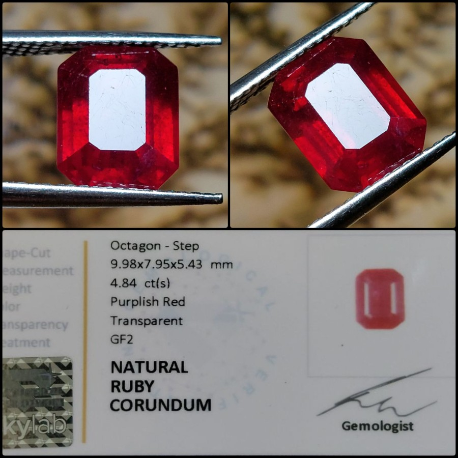 Jual Natural Asli Batu Permata Ruby Corundum Octagon | Shopee Indonesia