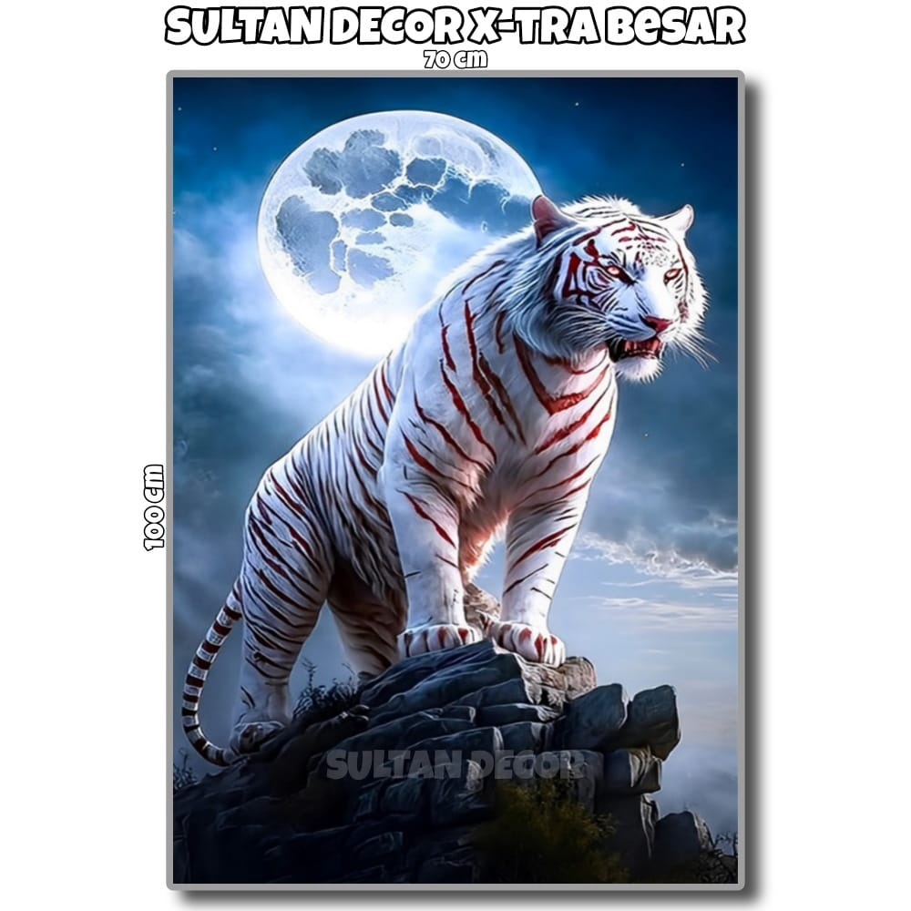 Jual Dekorasi dinding Big Jumbo Poster Harimau Putih ukuran 70x100cm ...