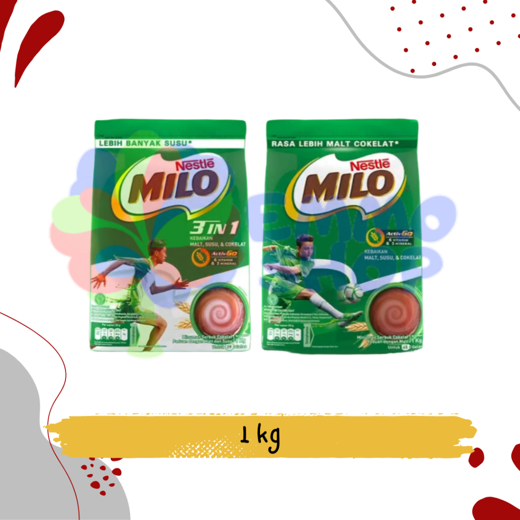 Jual Milo 3in1 Activ Go Susu Coklat Pouch 1kg | Shopee Indonesia