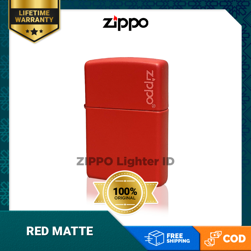 Jual Korek Api Zippo Red Matte Logo | Shopee Indonesia