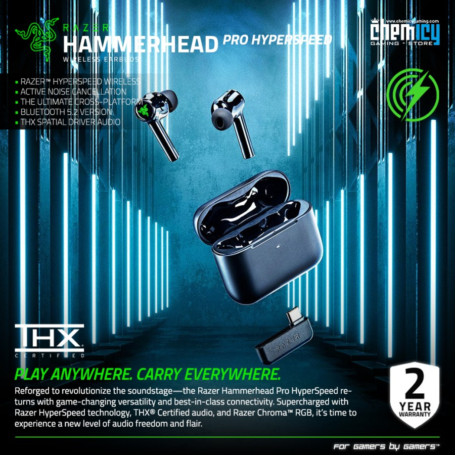 Jual Razer Hammerhead Pro HyperSpeed True Wireless Gaming Earbuds ...