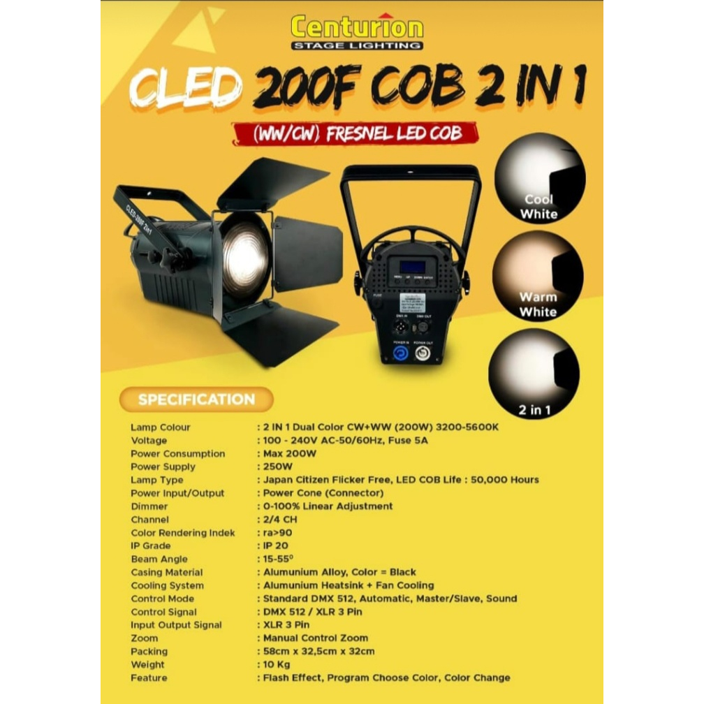 Jual Centurion CLED 200F COB 2 In 1CLED 200 COB Fresnel LED COB Original | Shopee Indonesia