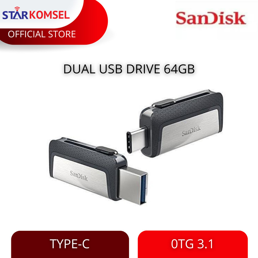 Jual MEMORY OTG TYPE-C SANDISK 64GB ORIGINAL (FLASHDISK / OTG / MEMORI ...