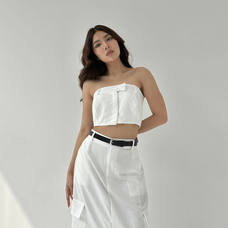 Jual SHAE TUBE TOP - Crop Top Kemben Square Atasan Summer Tube Top Y2K ...