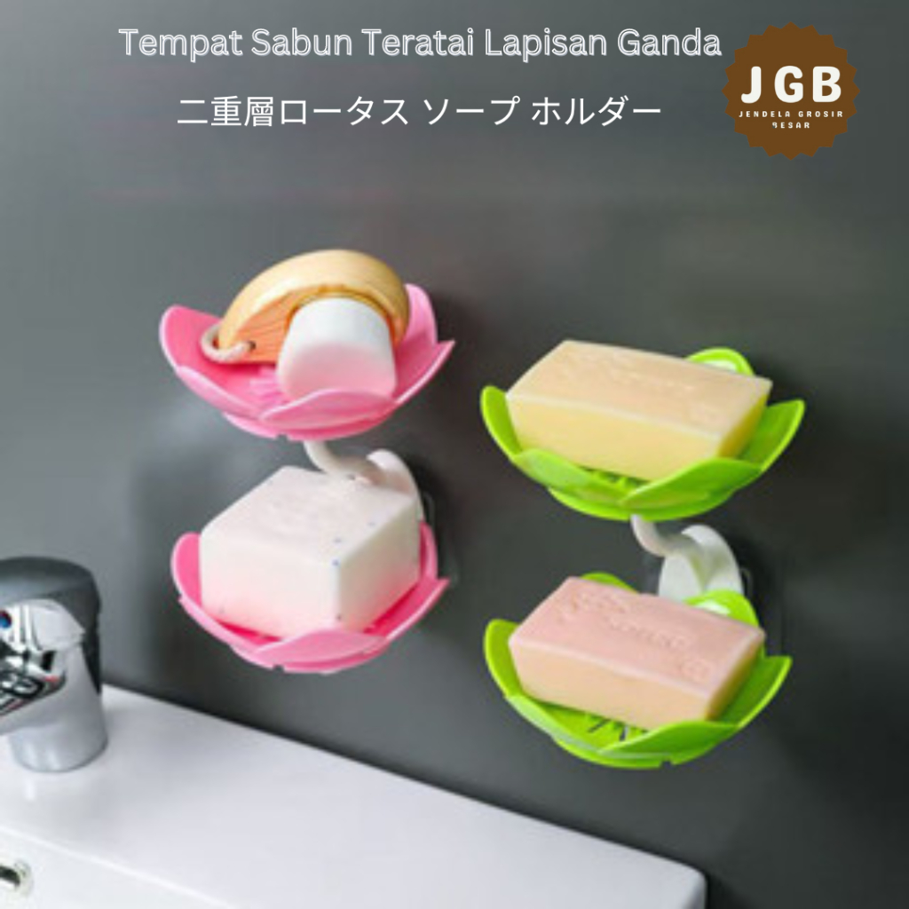 Jual Tempat Sabun Teratai Lapisan Ganda - Tempat Spons Bunga 2 Tingkat ...