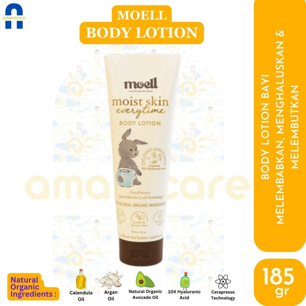 Jual MOELL BODY LOTION ORIGINAL 185 GR | MOIST SKIN | LOTION BAYI ANAK ...
