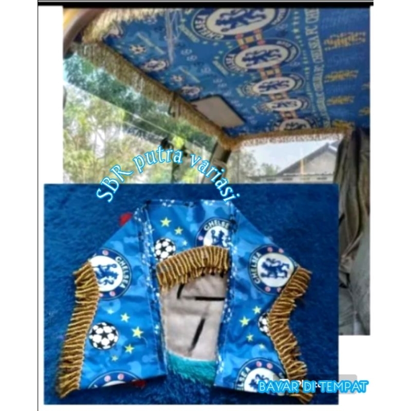 Jual kain Plapon atap kabin mobil 1set list rumbai poni kaca mobil Truk ...