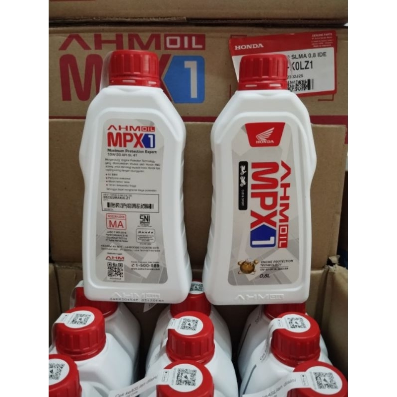 Jual Oli MPX1 AHM 0.8L SAE 10W-30 Oli Motor Bebek Honda 800ml (botol ...