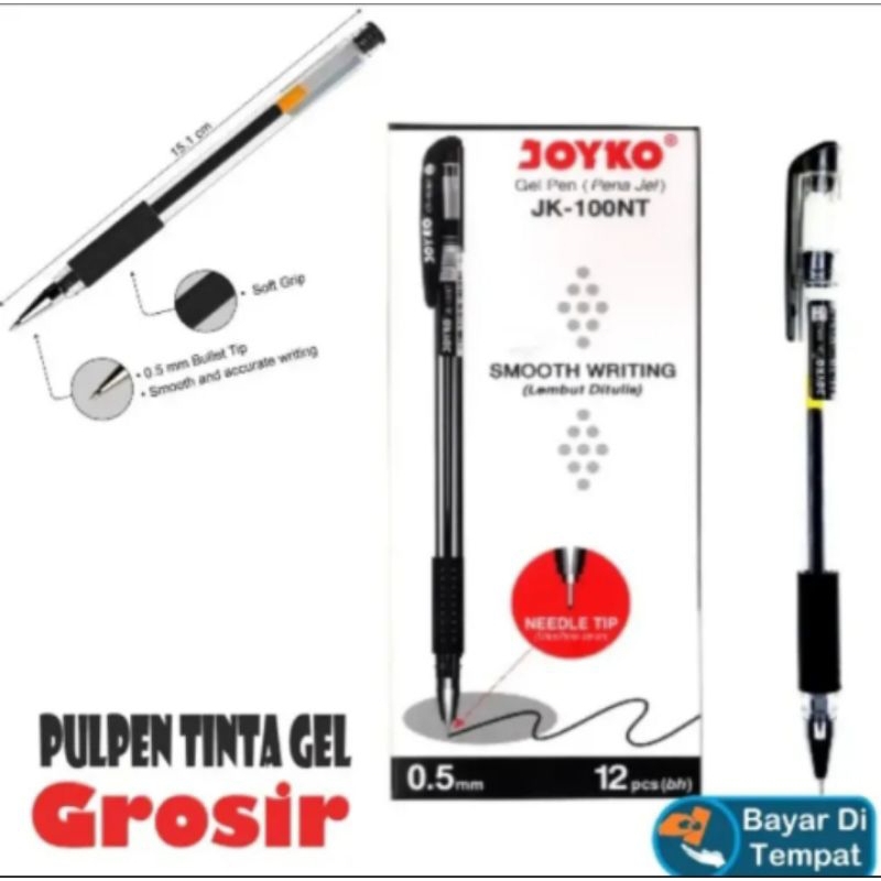 Jual Pulpen Gel / Balpoin / Gel pen Joyko JK-100 / Jk-100NT 0,5mm | Shopee Indonesia