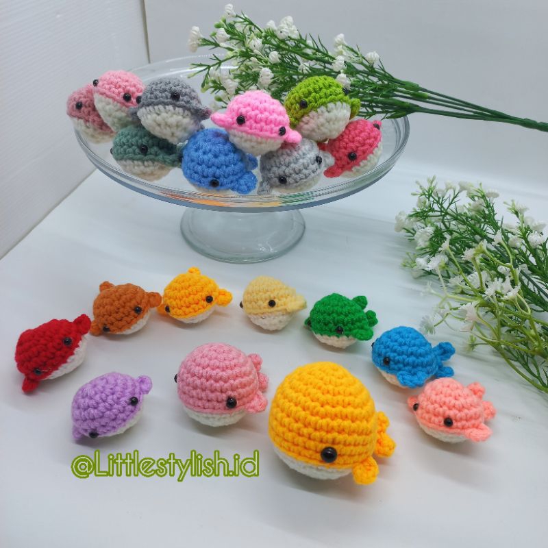 Jual Amigurumi Baby Whale Crochet Doll / Boneka Rajutan / Rajut Paus ...