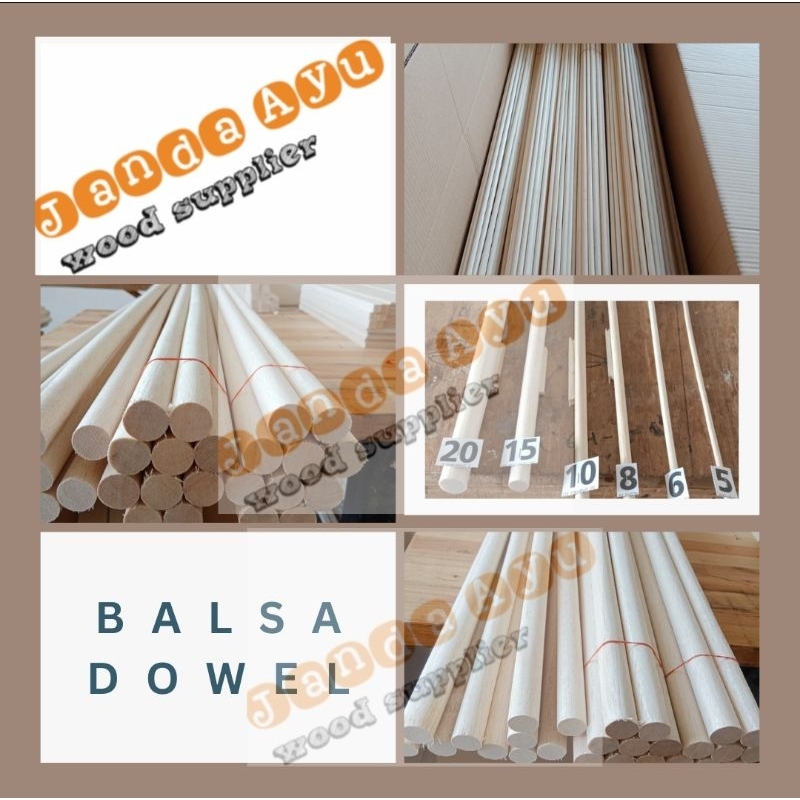 Jual Kayu Balsa Dowel, Strip untuk maket, bridge, pesawat, kerajinan ...