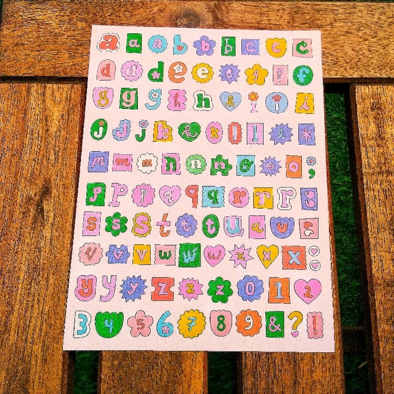Jual DP071- Sticker Bujo Bahan Sticker Belum Cutting - DIY Alphabet ...