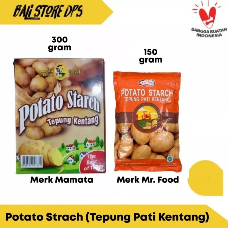 Jual TEPUNG PATI KENTANG MR. FOOD POTATO STARCH 150 Gr / MAMATA 300 ...