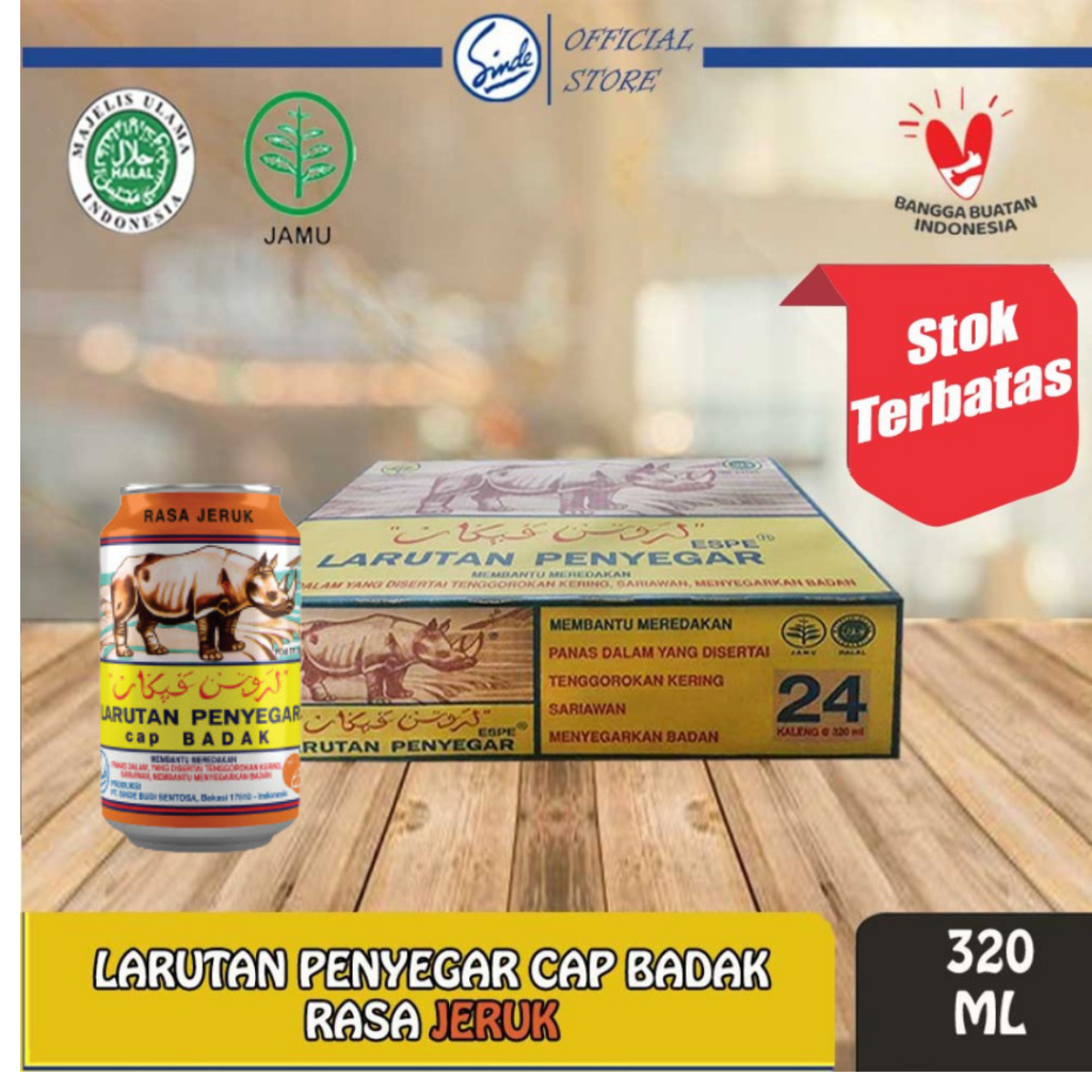 Jual LARUTAN PENYEGAR 1 CARTON CAP BADAK KALENG 320ml RASA JERUK | Shopee Indonesia