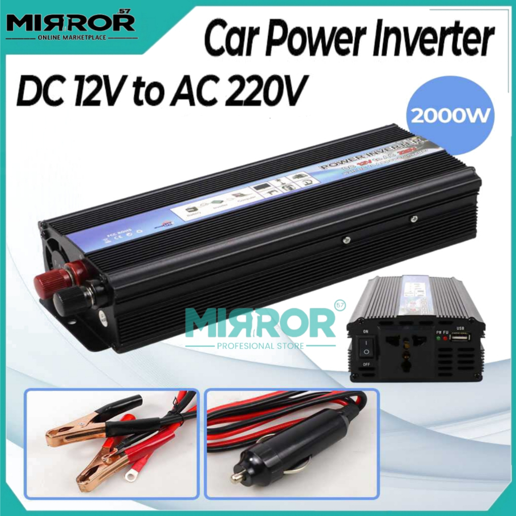 Jual Power Inverter DC 12V to AC 220V 2000W Alat Perubah Arus DC Pada ...