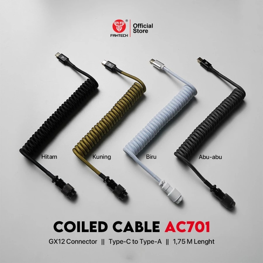 Jual Fantech Coiled Cable Type C Aviator AC701 Kabel Keyboard ...