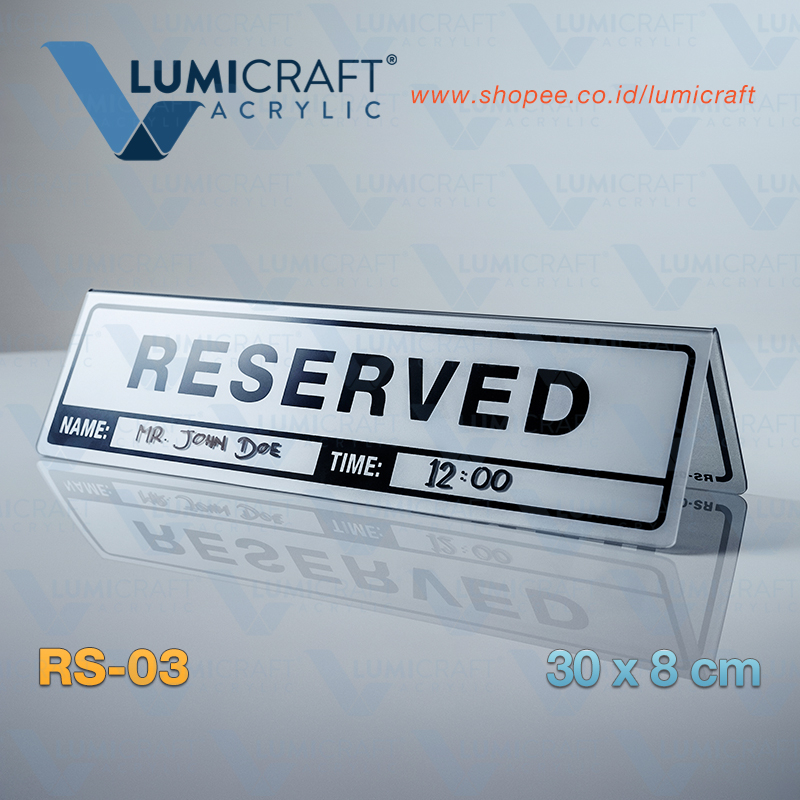 Jual Sign Tenda Reserved / Reservasi / RSVP Meja Acrylic Tent Card ...