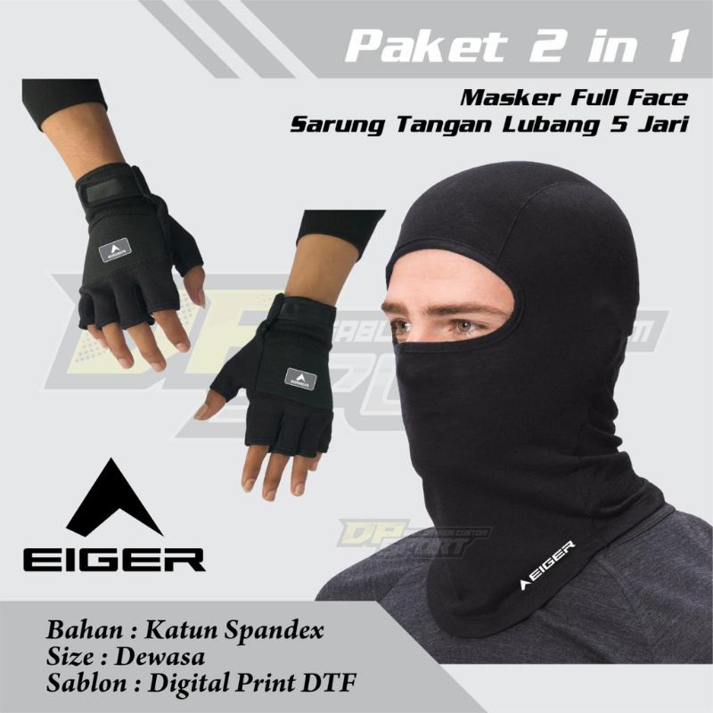 Jual Paket Hemat Sarung Tangan Berkendara Motor Bolong 5 Jari Dan Buff ...