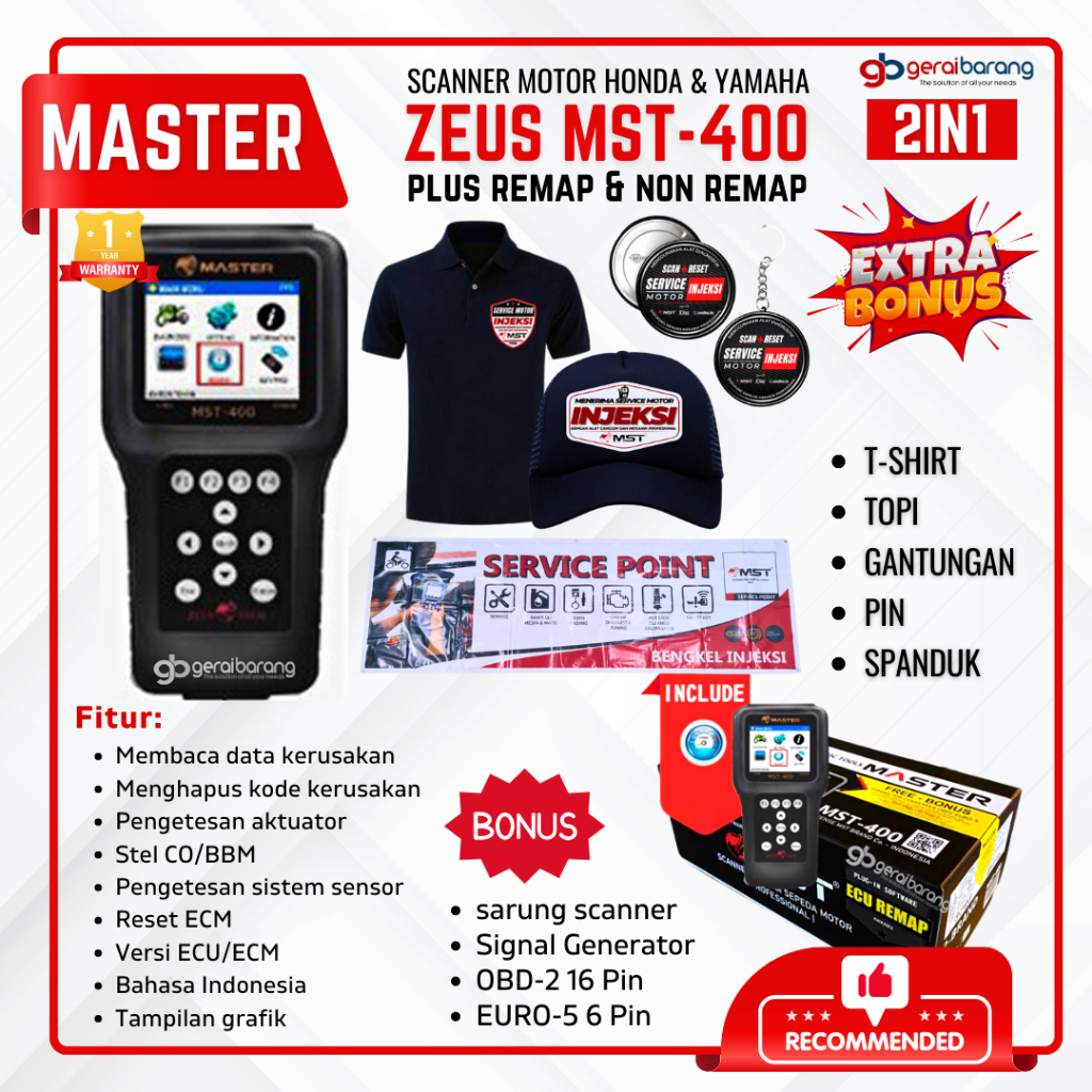Jual Scanner Motor Master Zeus MST-400 Sudah Termasuk Fitur Remap | Shopee Indonesia