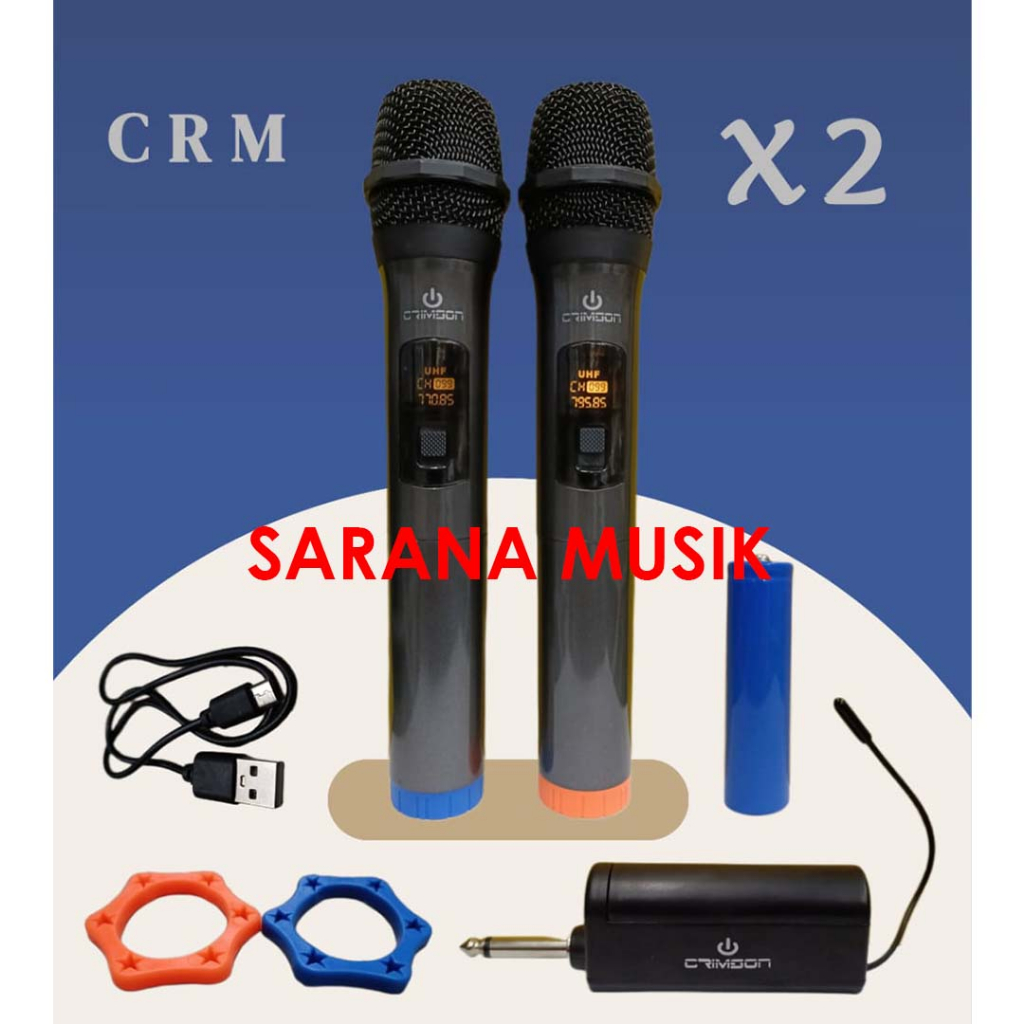 Jual Mic Wireless 2 Mic Pegang Crimson X2 Crimson X-2 Mic Crimson X 2 ...