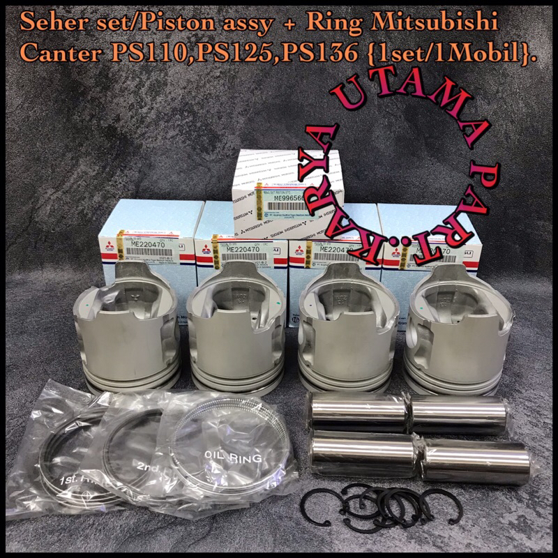 Jual Seher Set/Piston Assy +Ring Mitsubishi Canter PS110/PS125/PS136 1 ...