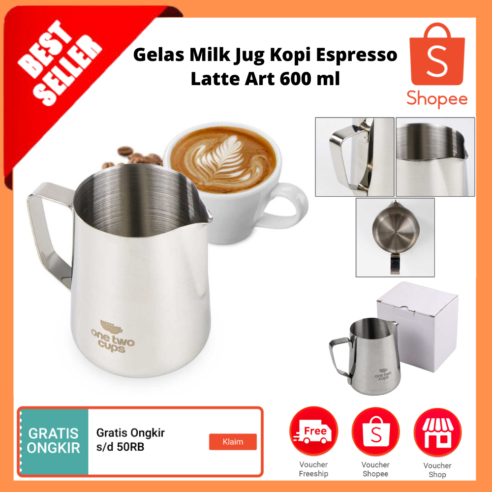 Jual Gelas Milk Jug Kopi Espresso Latte Art 600 ml / Teko Kopi Susu ...
