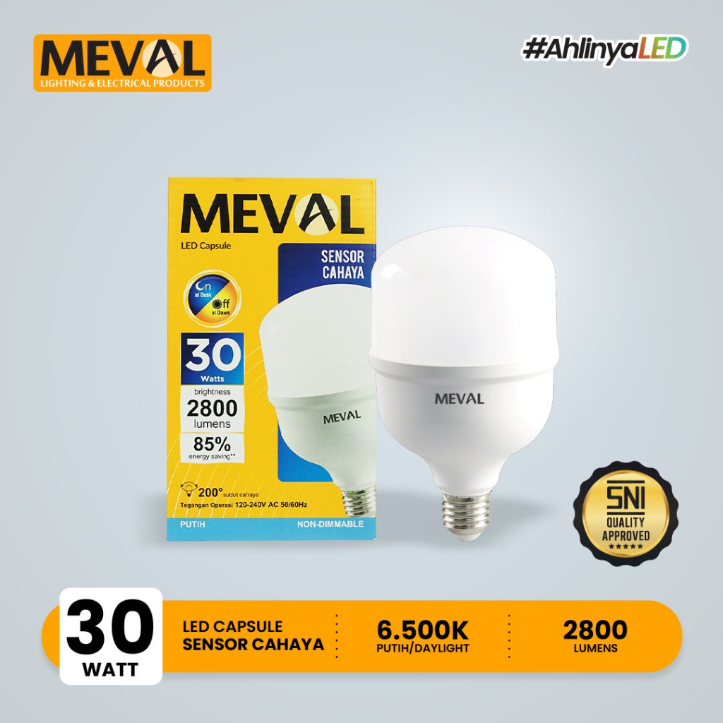 Jual MEVAL Lampu LED Kapsul Sensor Cahaya Otomatis 30W - PK1-30A ...