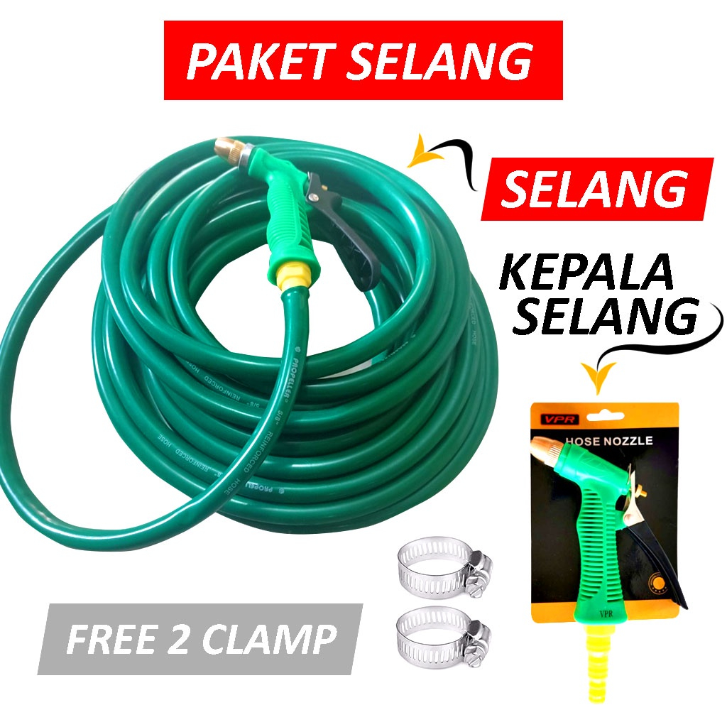Jual Paket Selang Air Semprotan Cuci Motor Mobil Siram Tanaman Selang Air - Selang Air Plus ...