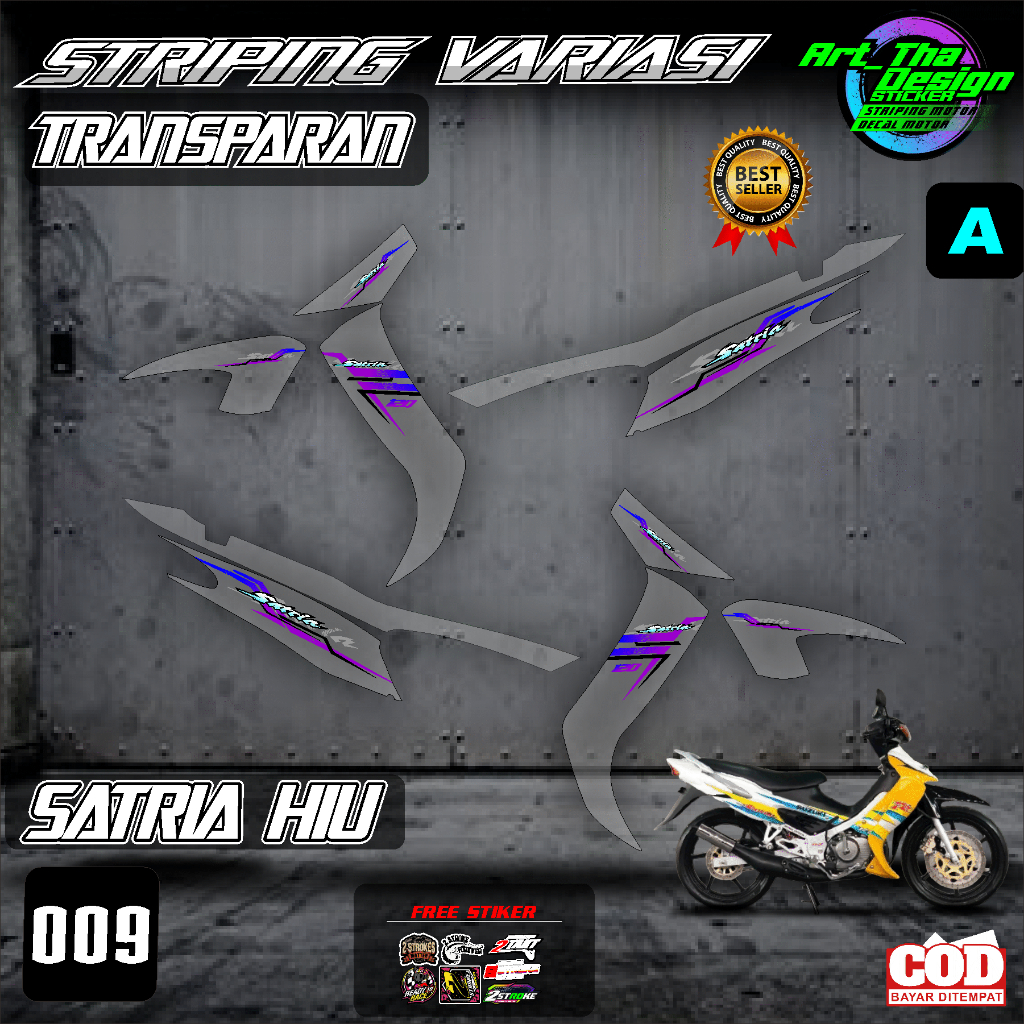 Jual Stiker Striping Transparan UV Satria Hiu 2T 009-Sticker Variasi ...