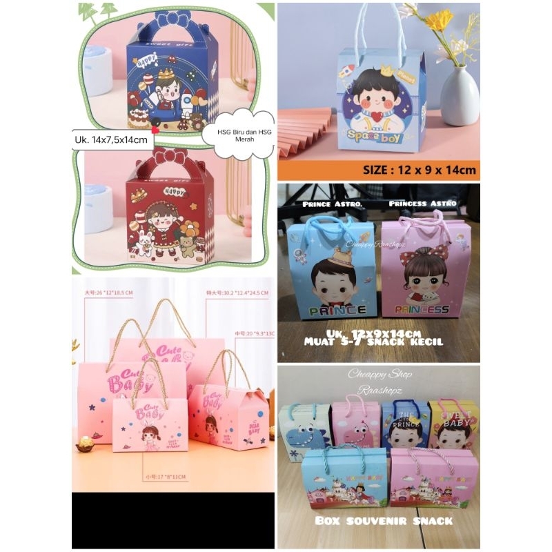 Jual Small Mini Box Souvenir Ulang Tahun Anak Goodie Bag Snack Ultah ...