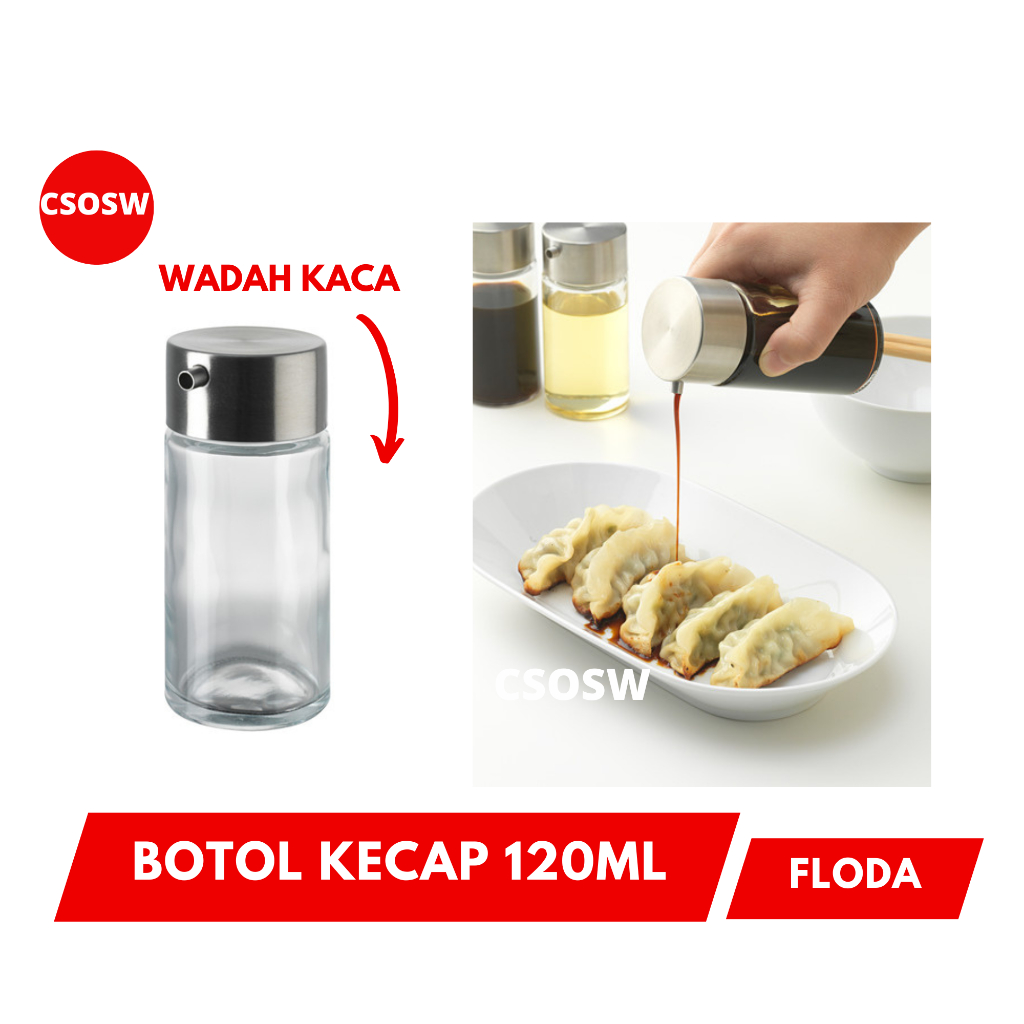 Jual FLODA 1Pc Botol Saos Kecap Botol Kaca Kecil Soy Sauce Bottle 120Ml ...