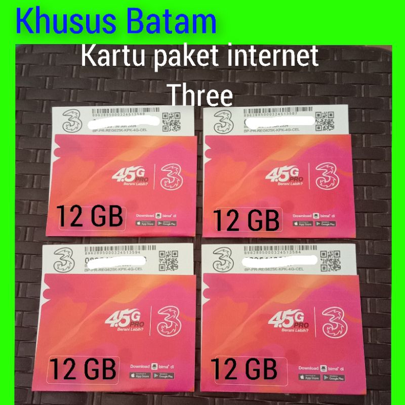 Jual KARTU PERDANA INTERNET THREE /KARTU THREE (KHUSUS BATAM) | Shopee Indonesia