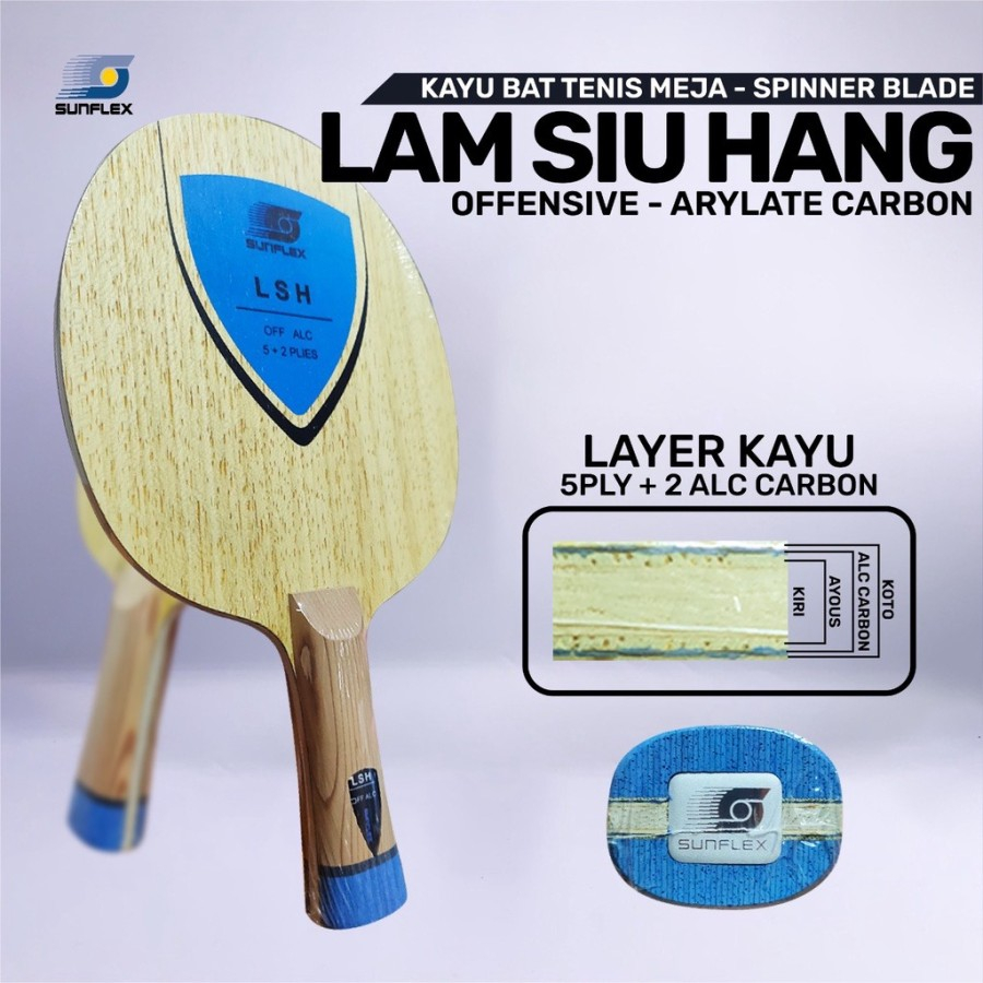 Jual Kayu Bet Pingpong Tenis Meja Sunflex LSH Off ALC & LSH Off ALC Penholder Original | Shopee ...