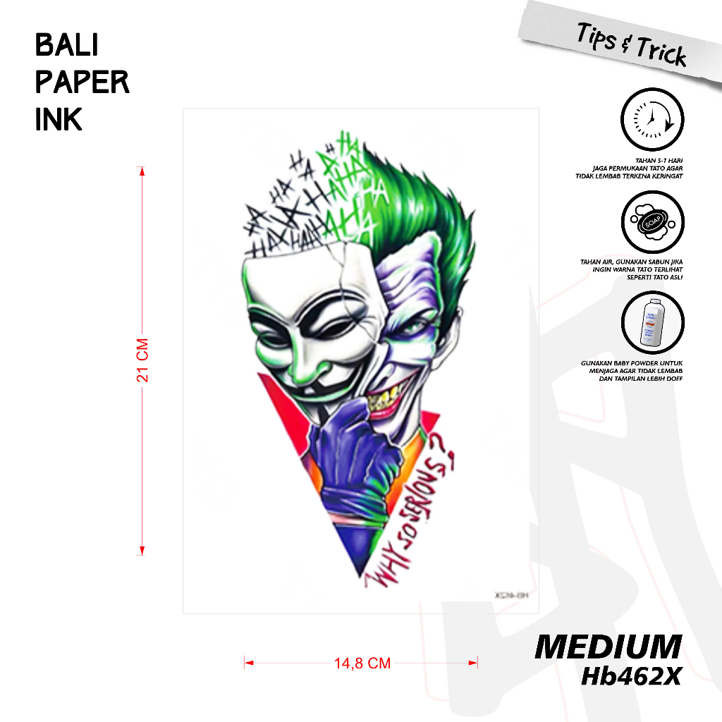 Jual Bali Paper Ink HB462X Joker Tato Temporer Basic Bali Paper Ink ...