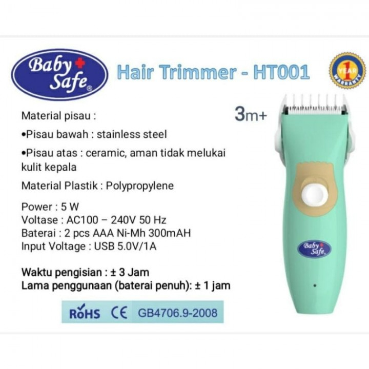 Jual Hair Trimmer Baby Safe - Alat Cukur Rambut Anak Anak & Bayi Ht001 ...