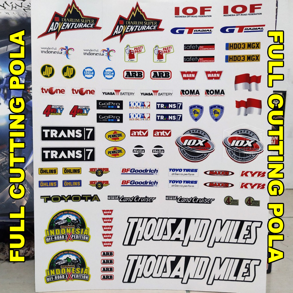 Jual Stiker Decal RC Offroad 1/12 dan 1/16 Indo 01 (Full Cutting Pola ...