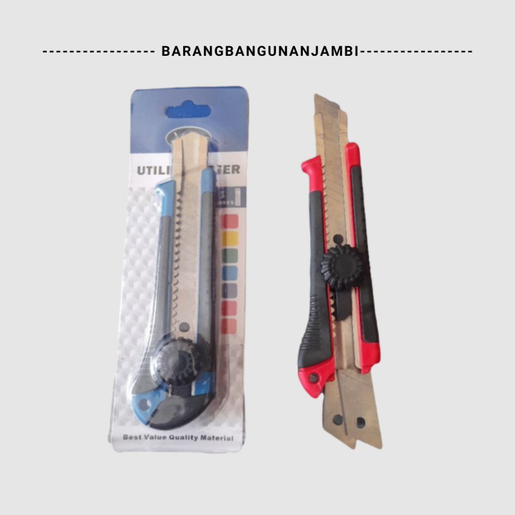 Jual Pisau Cutter Besar Isi 3pcs Pisau VICO / Cutter Besar gagang Karet ...