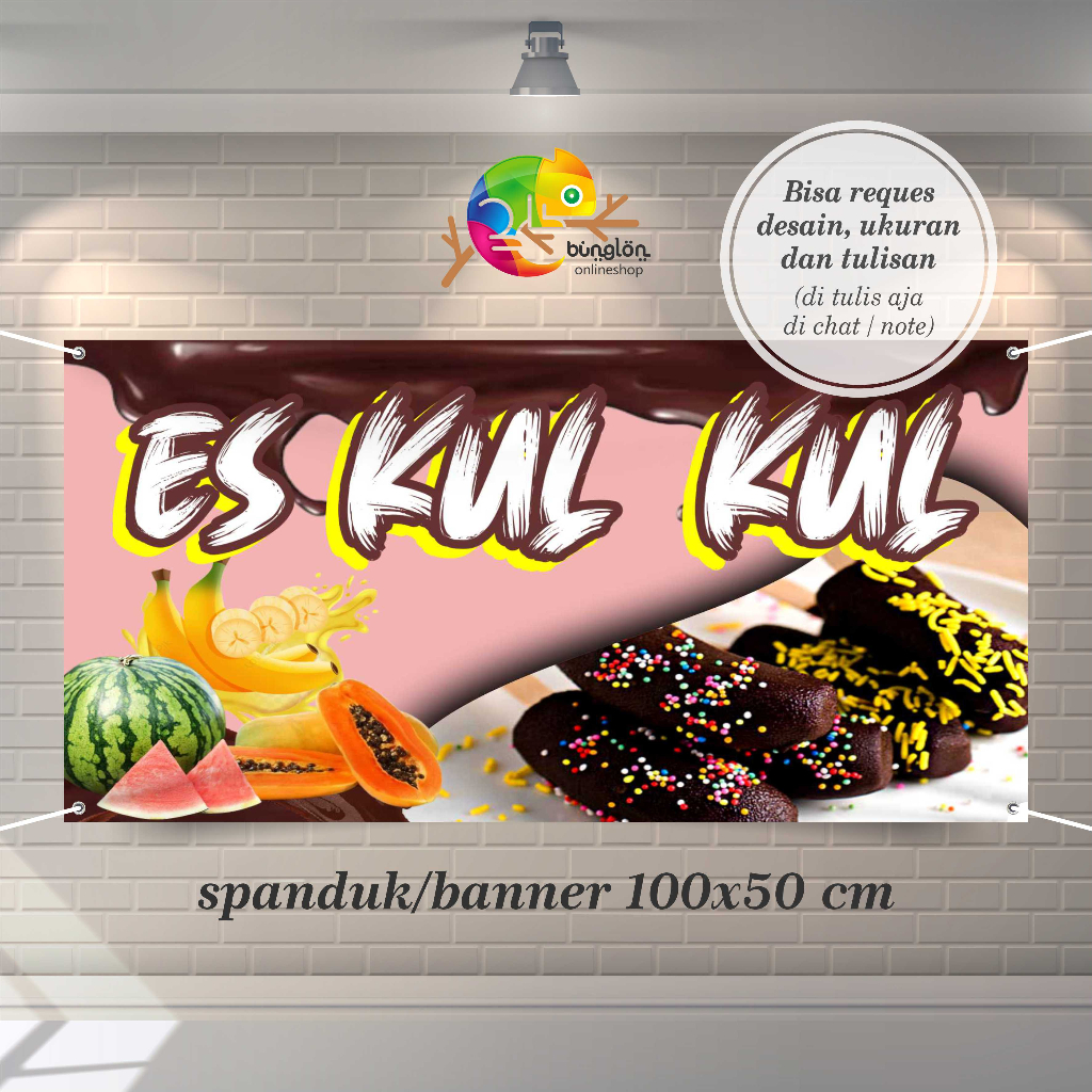 Jual Size 100x50 Cm Spanduk Banner Es Kul-Kul Buah Bisa Reques | Shopee ...