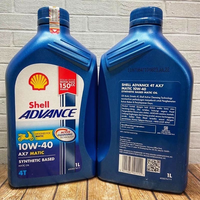 Jual Oli Shell Ax7 matic 10w 40 / Oli motor matic 1 Liter / Oli scooter ...