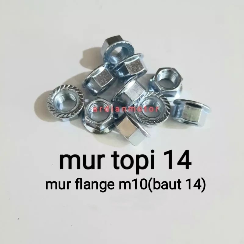 Jual Mur Flange M10/Mur baut 14/Mur Flange 14 10mm Nut A Class | Shopee ...