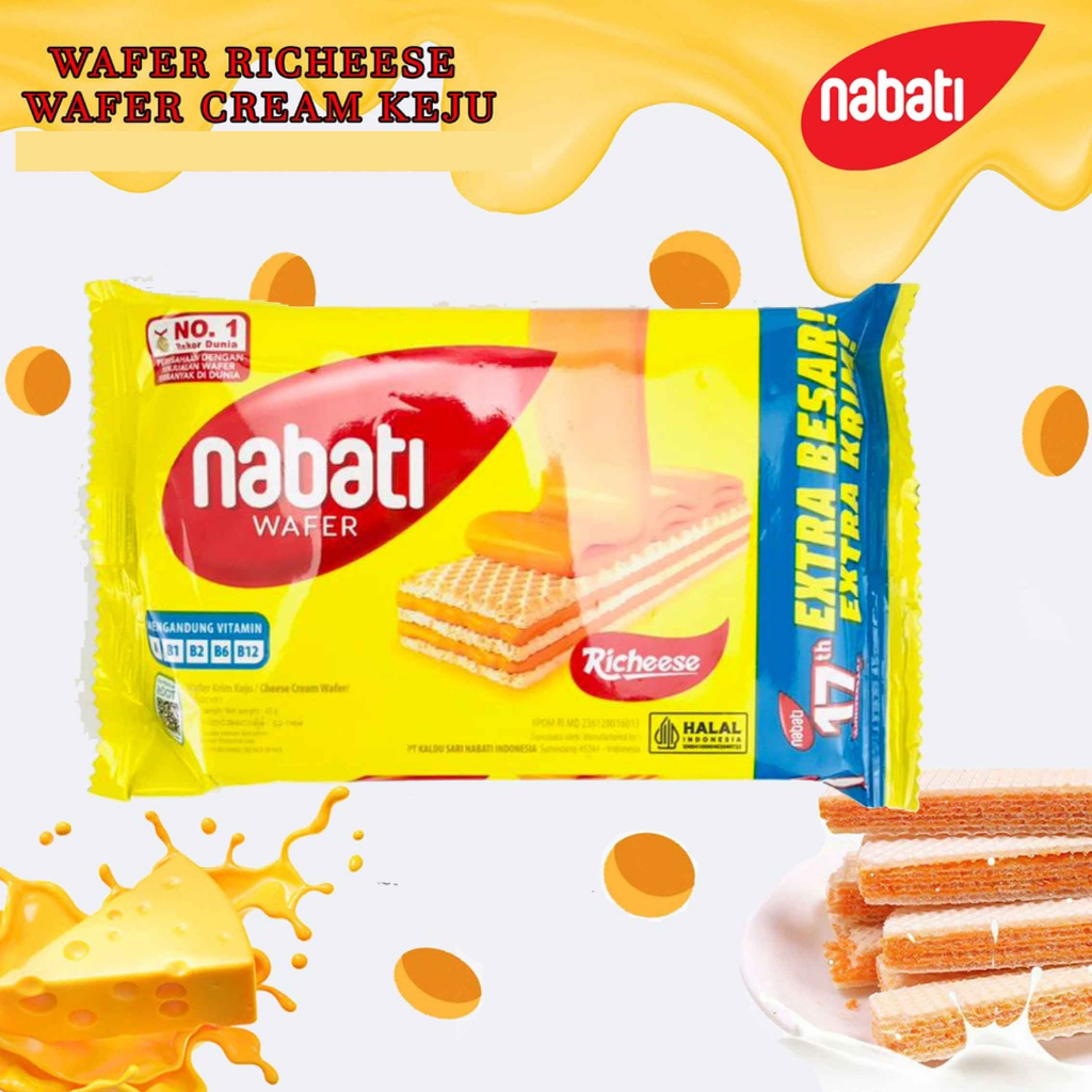 Jual Nabati Wafer / Wafer Richeese / Wafer Lapis Rasa Keju / 37gr ...