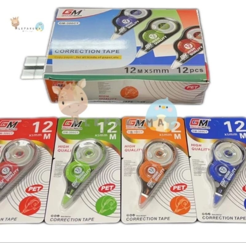 Jual Tip x kertas/corection tape GM 12 meter | Shopee Indonesia